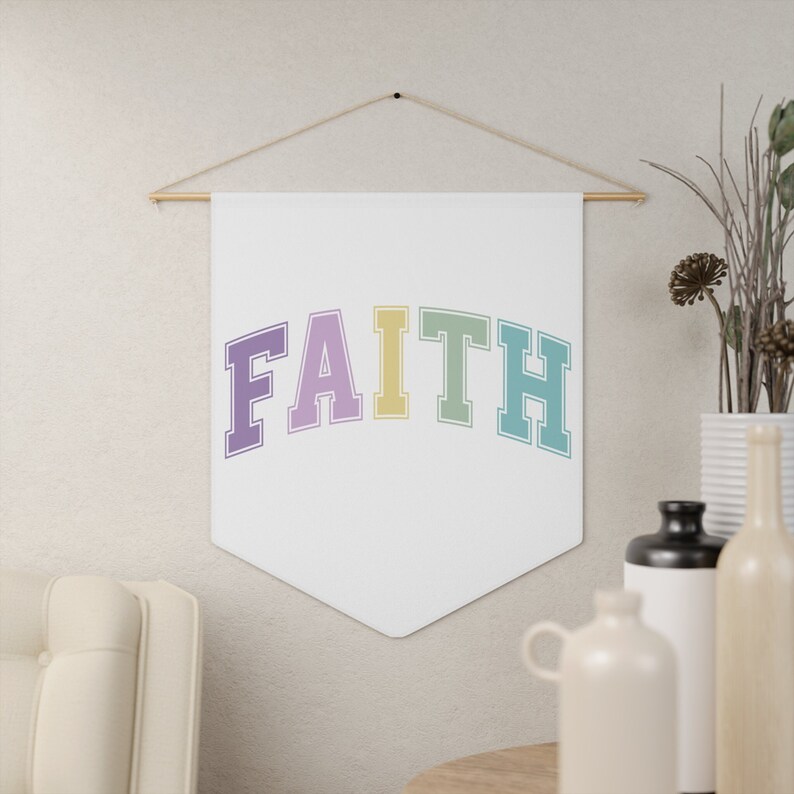 Christian Faith Pennant Collegiate for Girls Room Decor Wall Preppy ...