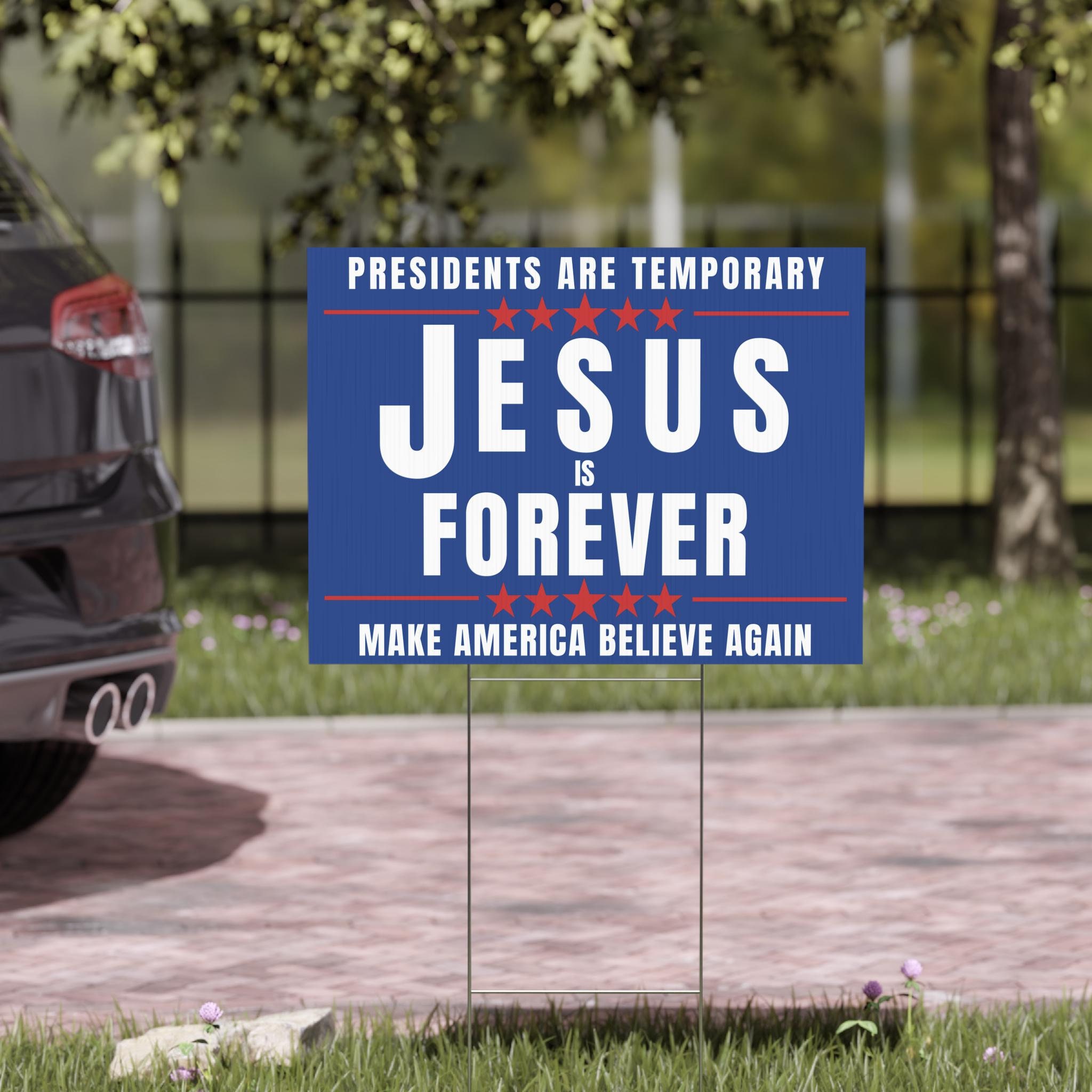 Christian Yard Sign, Election 2024 Sign, Jesus Flag for Churches, Yard ...
