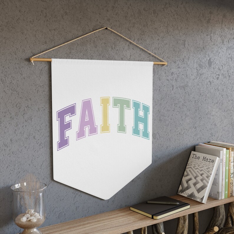 Christian Faith Pennant Collegiate for Girls Room Decor Wall Preppy ...