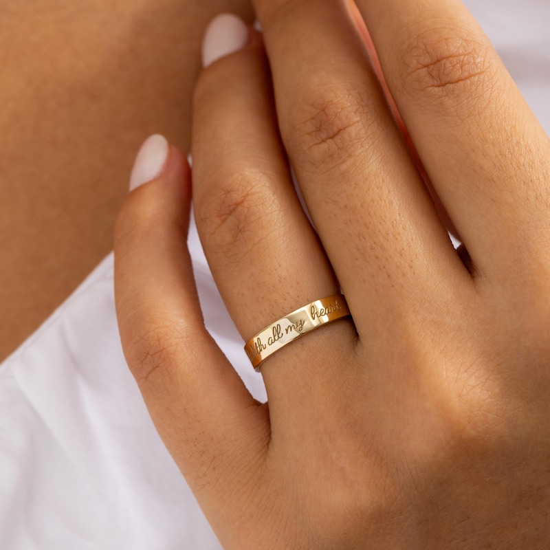 Flat Rings Engraved - Etsy