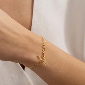 14K Actual Handwriting Bracelet * Solid Gold Signature Bracelet ...