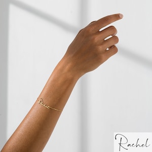 14K Solid Gold Handwriting Bracelet, Custom Signature Gift - Etsy