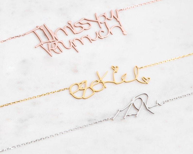 Personalized Handwriting Necklace Custom Signature Jewelry - Etsy