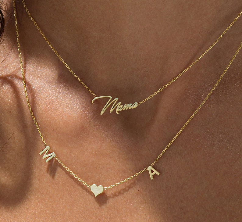 Custom Name Necklace Personalized Name Necklace Minimal - Etsy