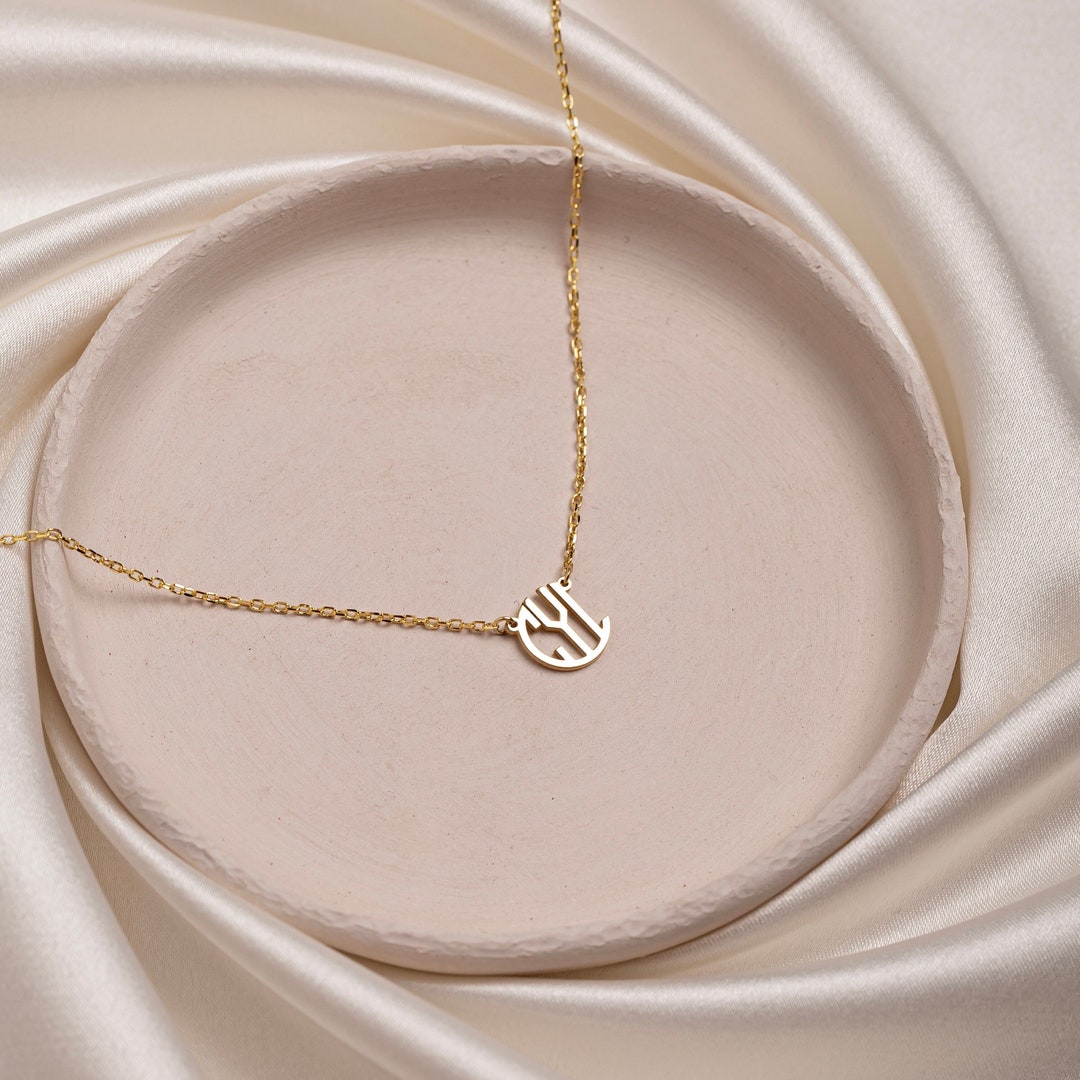 Personalized Monogram Necklace, Custom Initials Necklace for Women ...