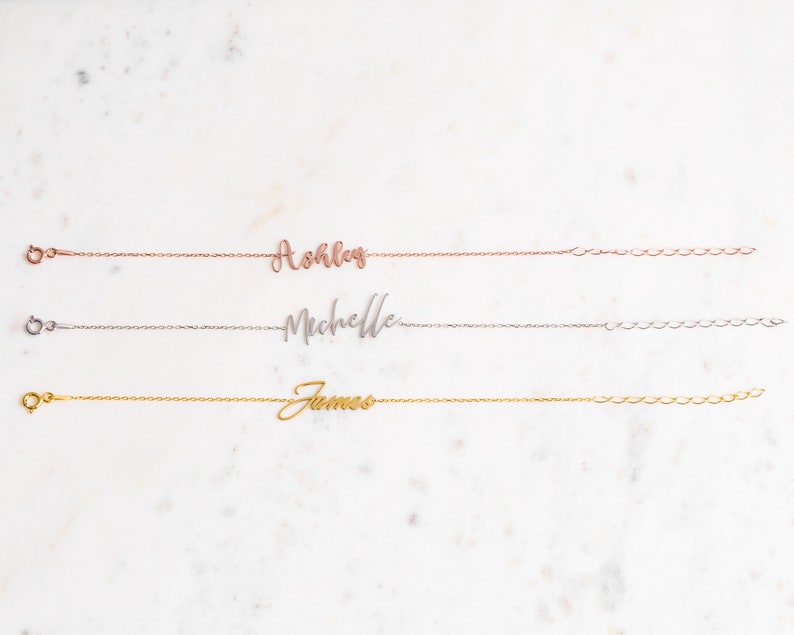 Personalized Name Bracelet Cursive Name Bracelet Custom - Etsy