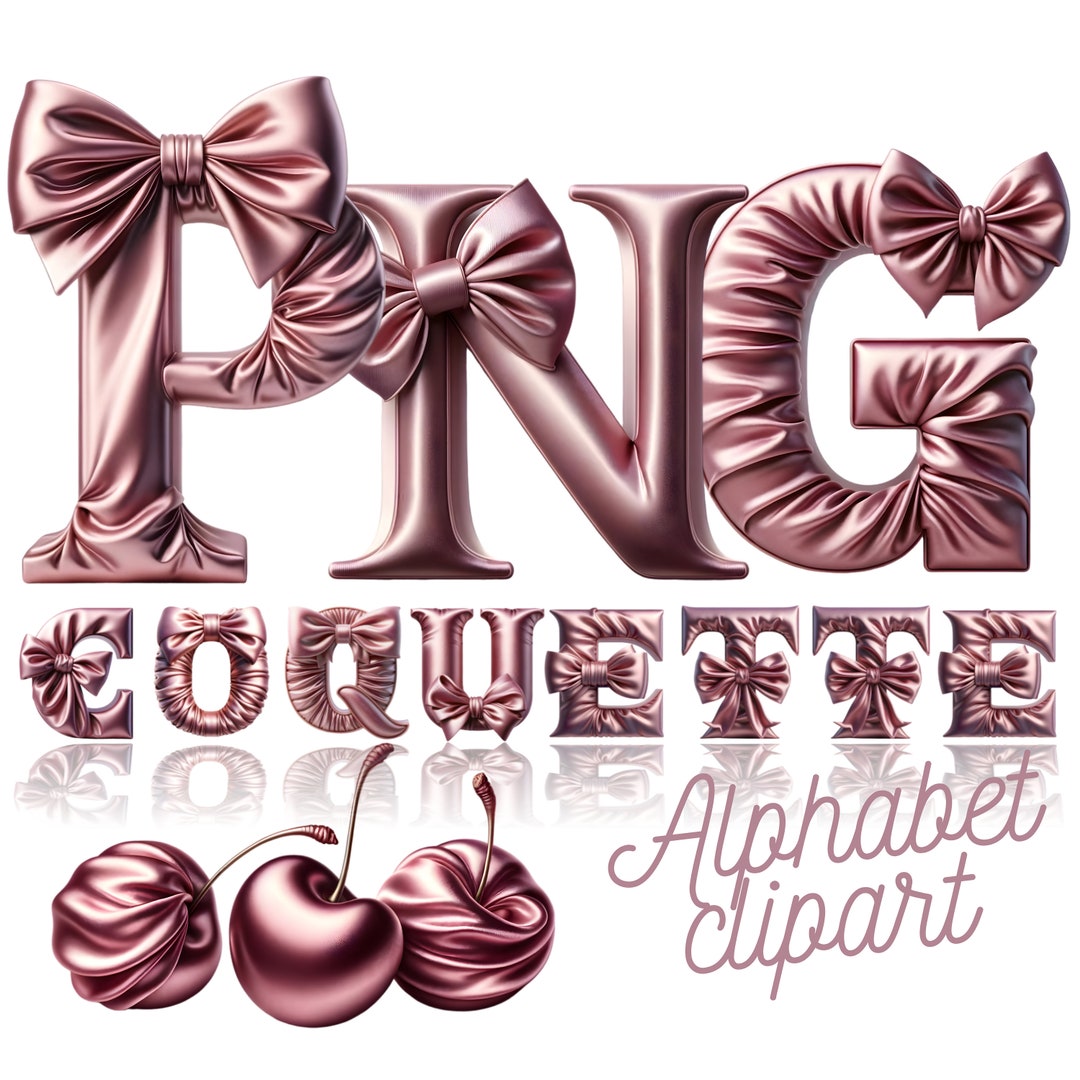 Coquette Clipart, Doodle Letters, Doodle Font, 3D Alphabet PNG, Digital ...