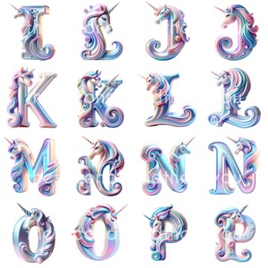 Unicorn PNG, Doodle Letters, Doodle Font, 3D Letters, Alphabet PNG ...