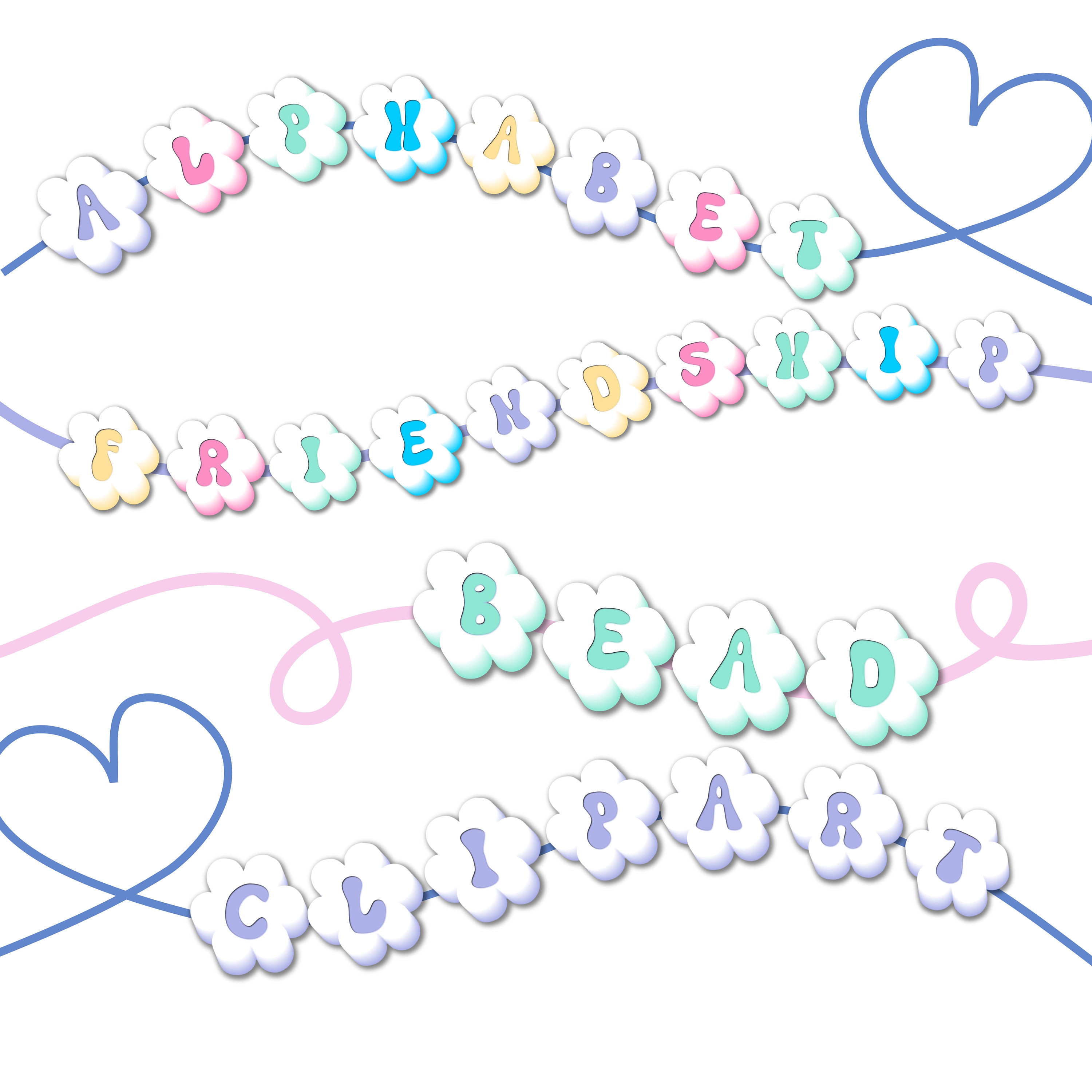 Friendship Bracelet SVG PNG Bundle, Alphabet Letter Beads, Digital ...