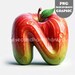 Apple Alphabet, Apple PNG, Doodle Letters, Doodle Font, 3D Letters ...