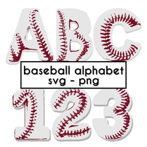 Baseball SVG Letters Numbers, 3D SVG Alphabet, Baseball PNG, Digital ...