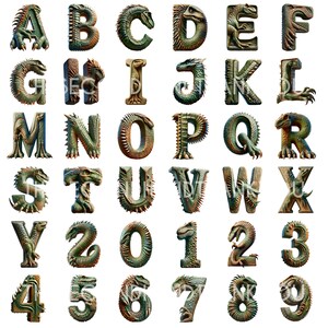 Dinosaur PNG, Doodle Letters, Doodle Font, 3D Letters, Alphabet PNG ...