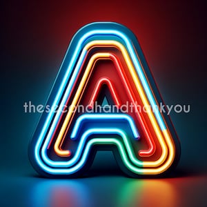 Neon Letters, Doodle Letters, Doodle Font, 3D PNG Neon Letters ...