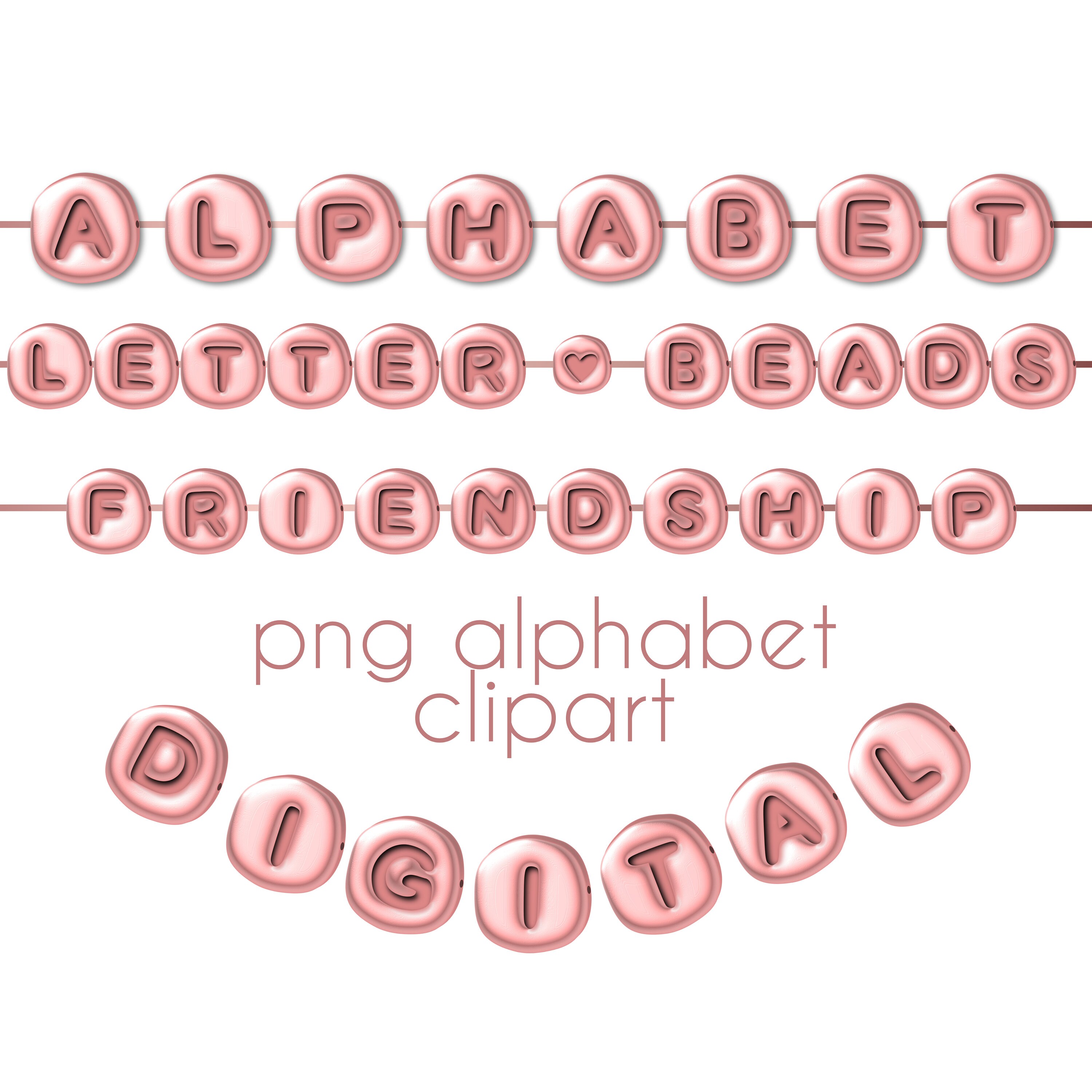 Rose Gold Friendship Bracelet Font for Custom Invitations Party Decor ...