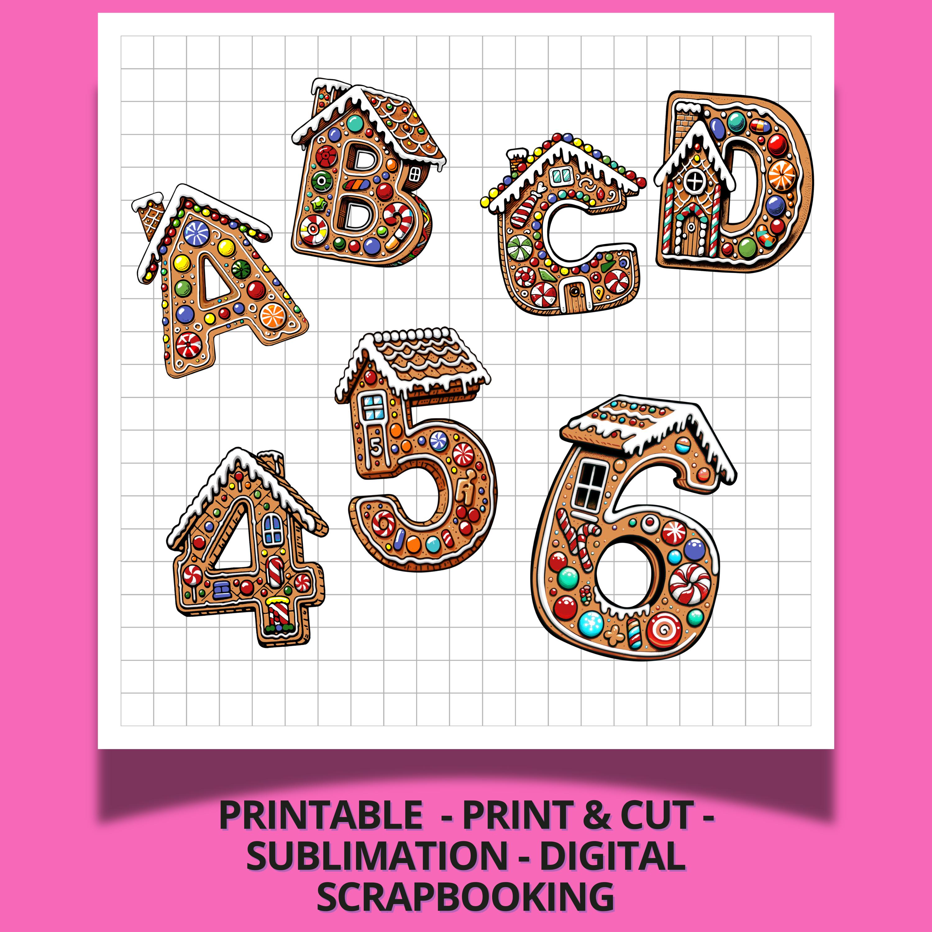 Gingerbread House Letters PNG Alphabet and Numbers Clipart Set - Etsy