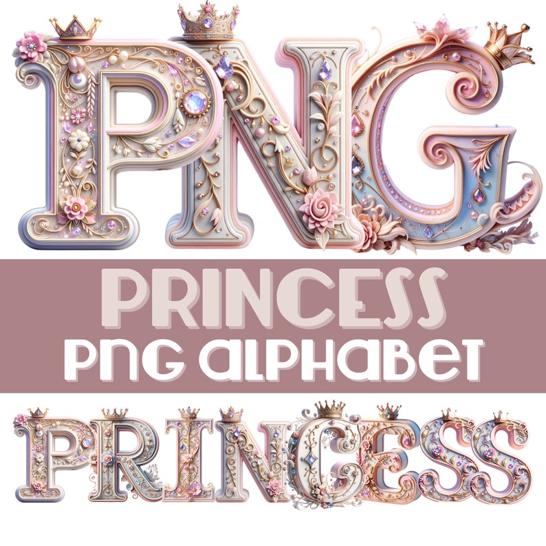 Princess PNG, Doodle Letters, Doodle Font, 3D Letters, Alphabet PNG ...