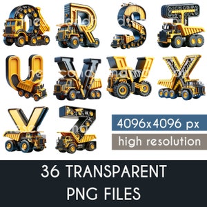 Truck PNG, Doodle Letters, Doodle Font, 3D Font, 3D Alphabet PNG ...