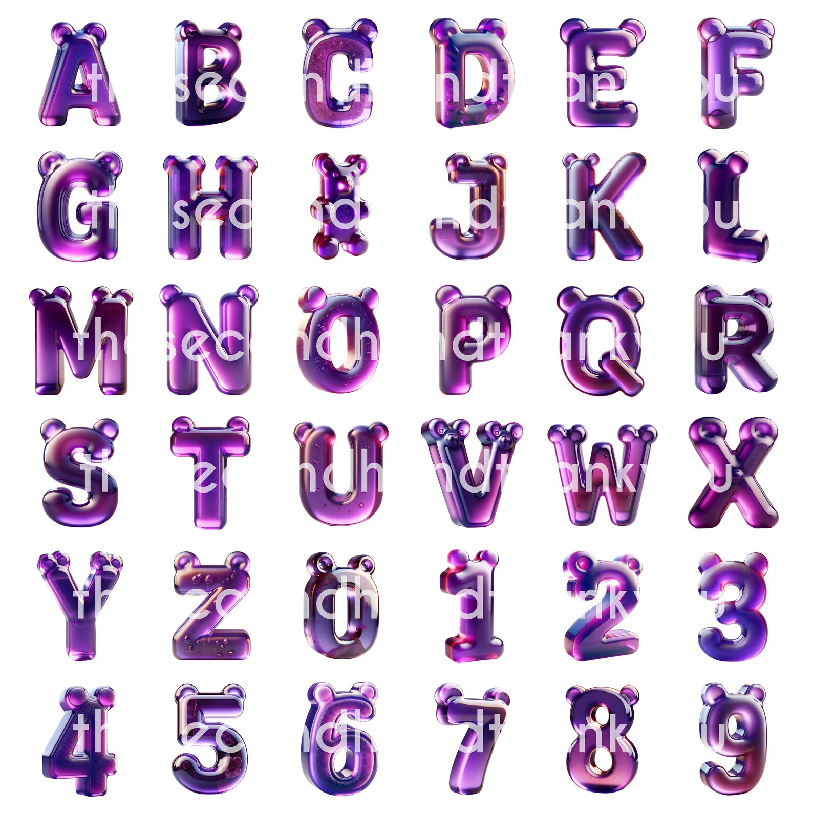 Gummy Bear Clipart, Doodle Letters, Doodle Font, 3D Letters, Alphabet ...