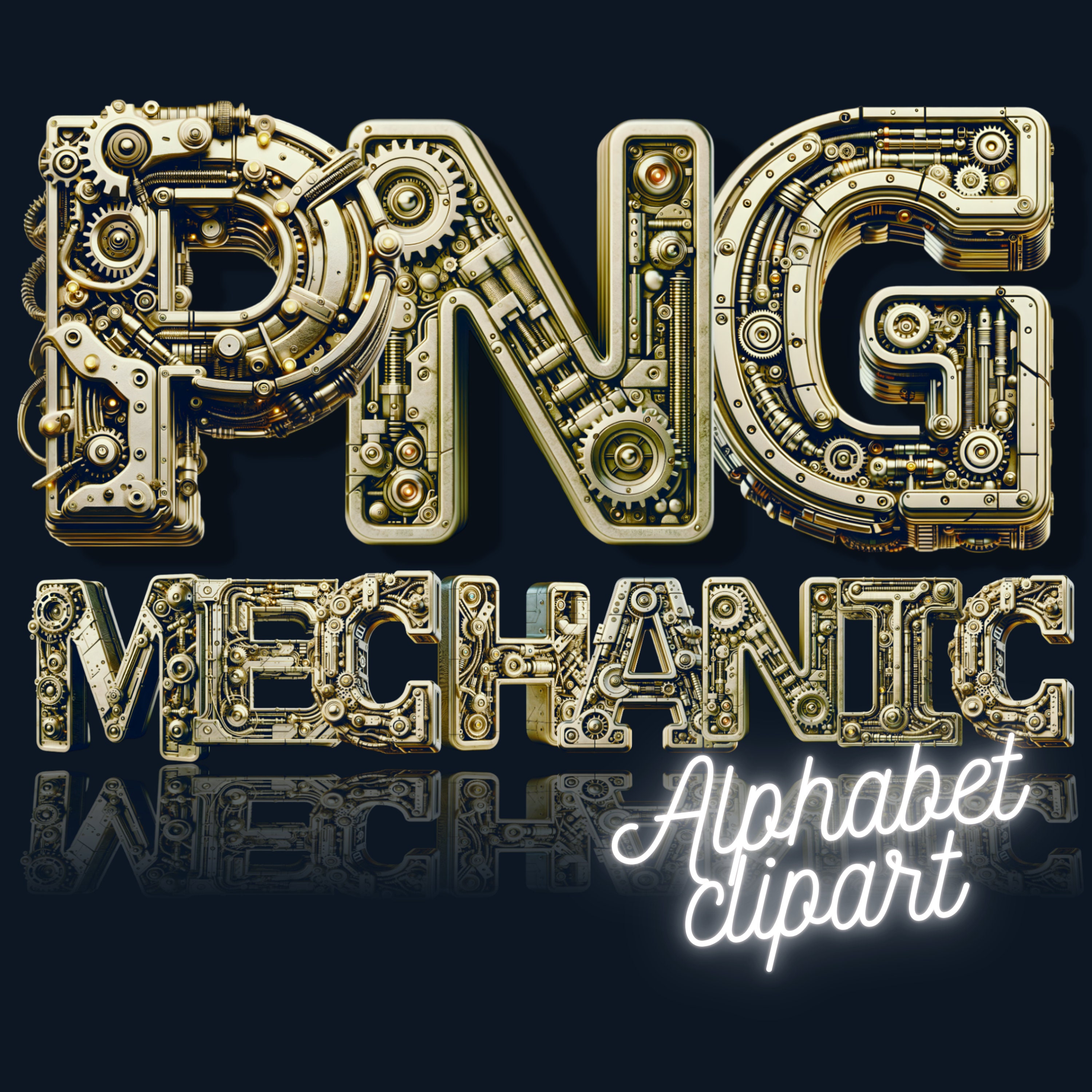 Robot PNG, Doodle Letters, Doodle Font, 3D Gold Letters, Alphabet PNG ...