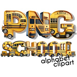 School Bus PNG Clipart, Doodle Letters, Doodle Font, 3D Font, 3D ...