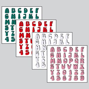 Holiday Retro Alphabet Clipart | 4 Color Sets | Christmas Sublimation ...