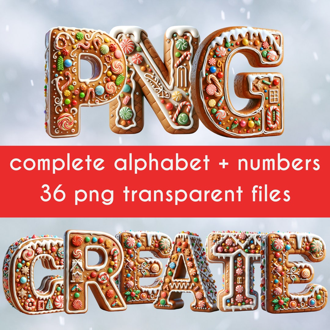3D Doodle Letters, Gingerbread Letters and Numbers, Gingerbread ...