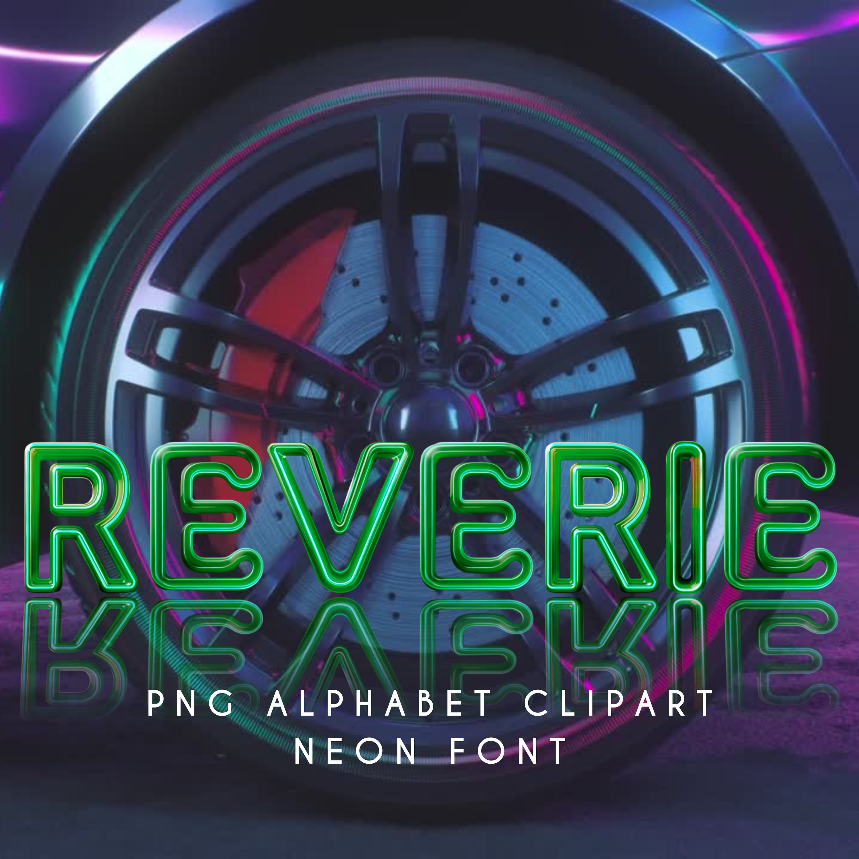 Neon Font PNG Lettering, Digital Green Glowing Letters, 3D Alpha Doodle ...