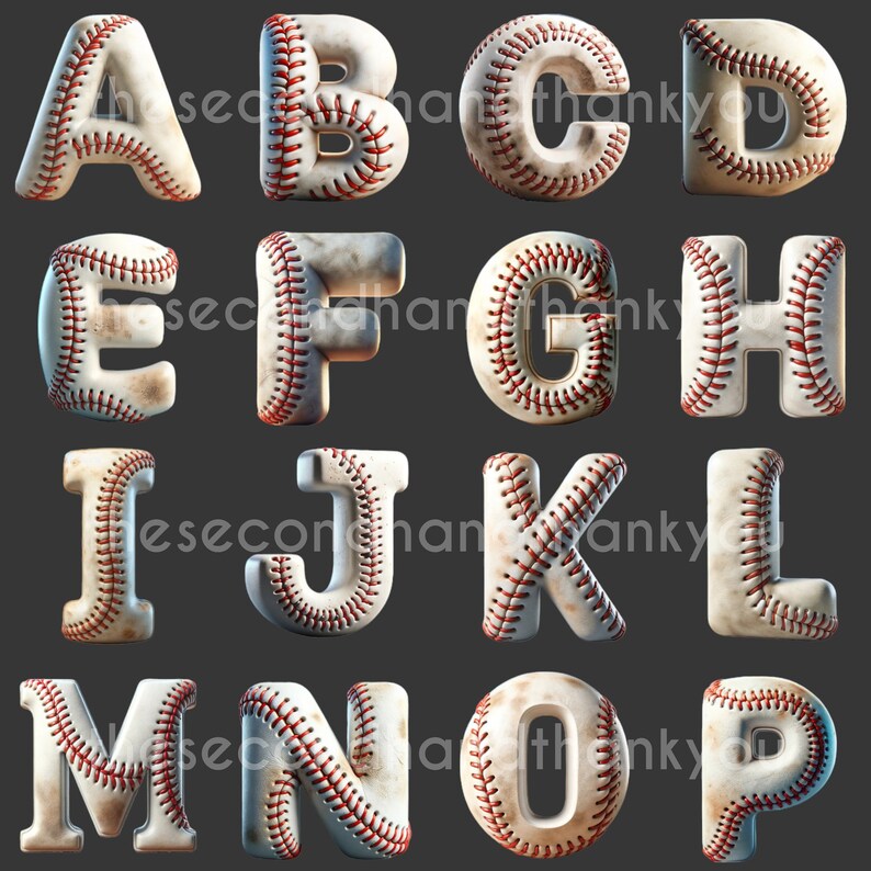 Softball PNG, Doodle Letters, Doodle Font, 3D Letters, Alphabet PNG ...