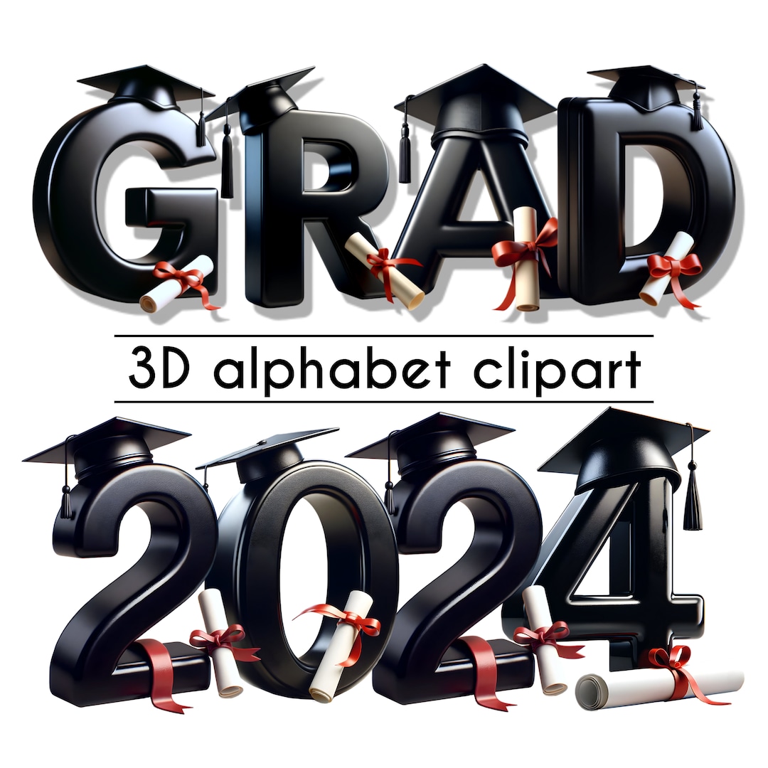 Graduation Font for Banners Announcement Party Decor, Graduate Clipart ...