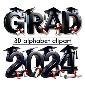 Graduation Font for Banners Announcement Party Decor, Graduate Clipart ...