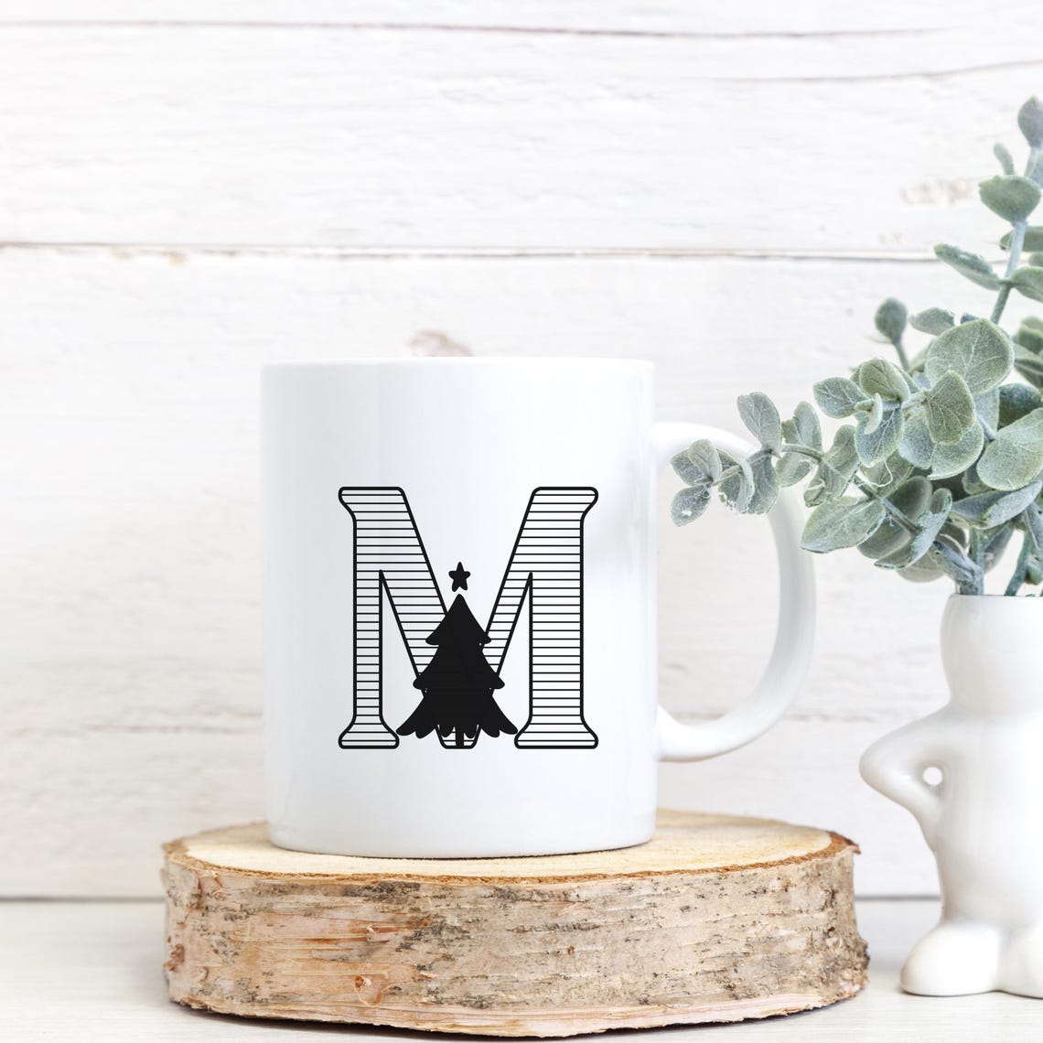Christmas Monogram SVG Bundle, Modern Minimalist Monogram, Holiday ...