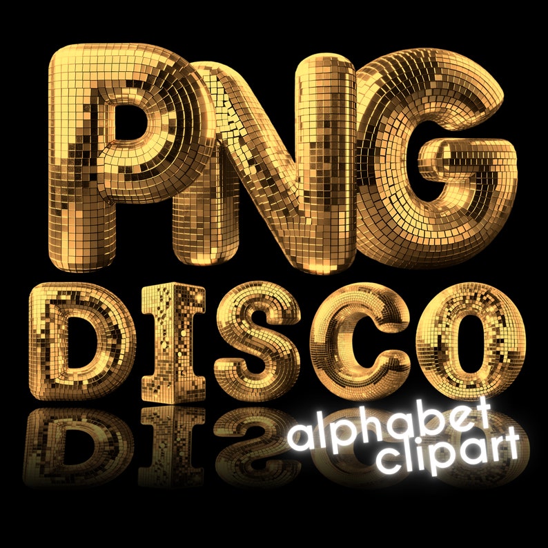 Gold Disco Ball PNG, 3D Alphabet, Doodle Letters, Doodle Font, Gold ...