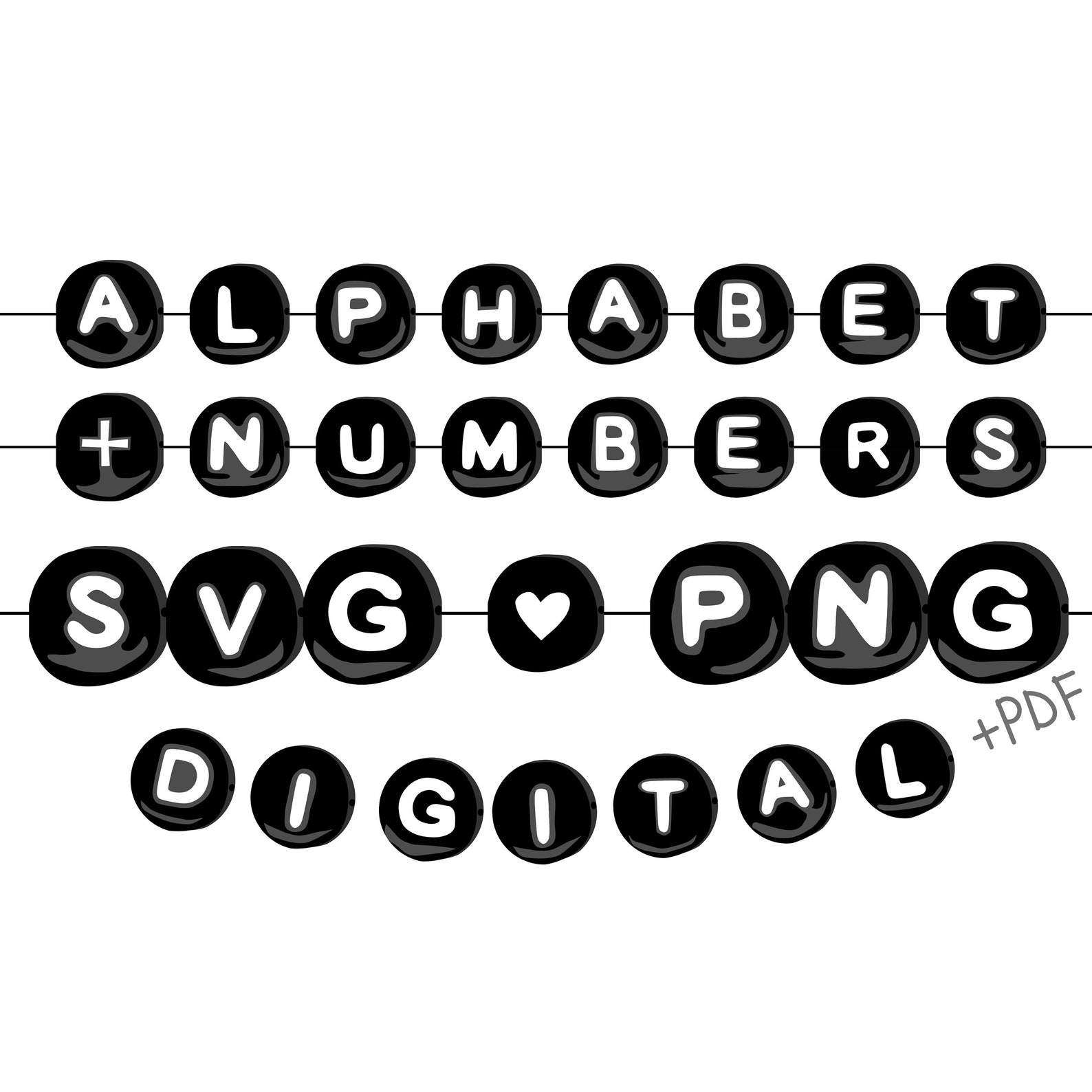 Doodle Letters, Doodle Font, SVG Bundle, Friendship Bead SVG, Alphabet ...
