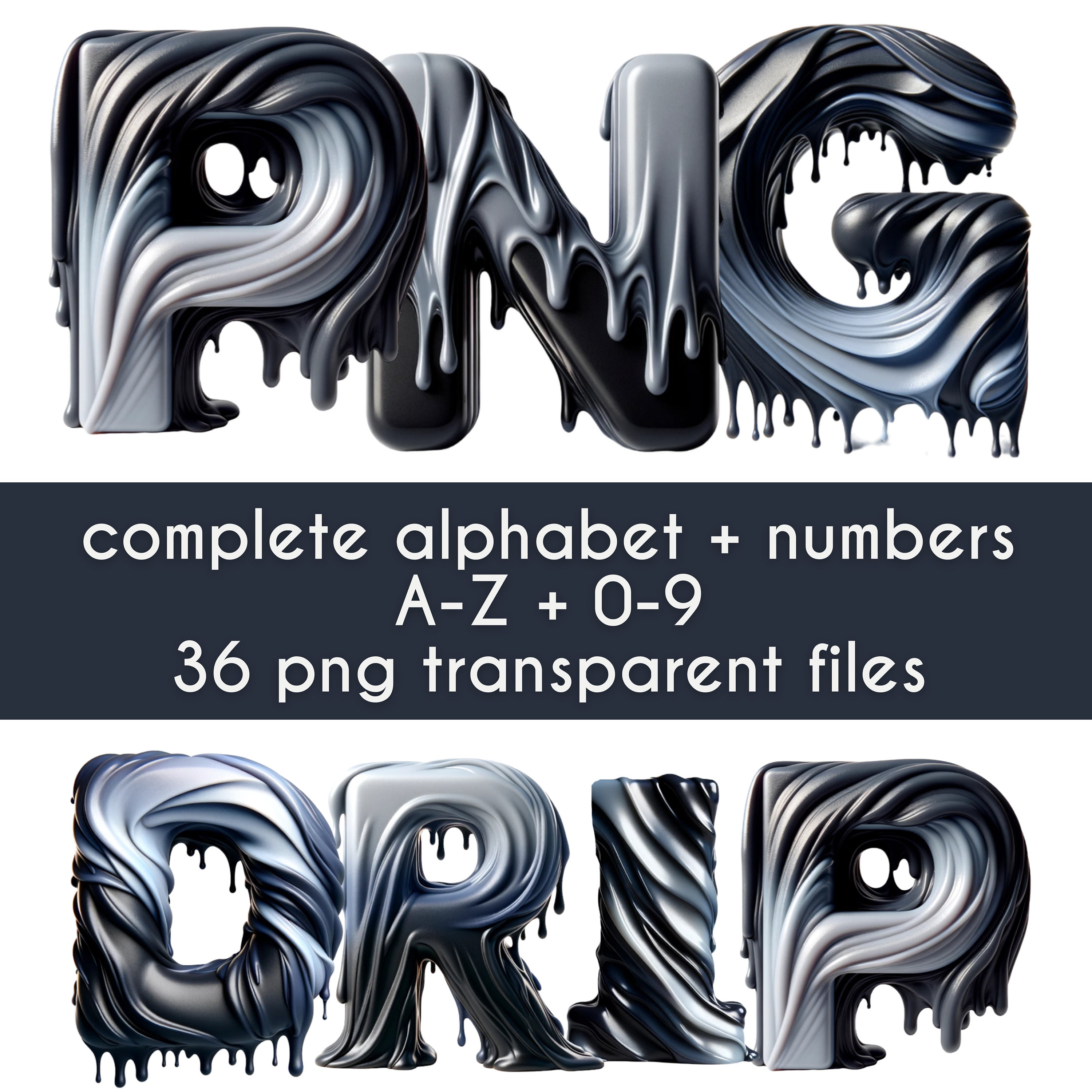 Alphabet PNG, Doodle Letters, 3D Letters, Alphabet Clipart, Bundle 3D ...