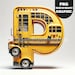 School Bus PNG Clipart, Doodle Letters, Doodle Font, 3D Font, 3D ...