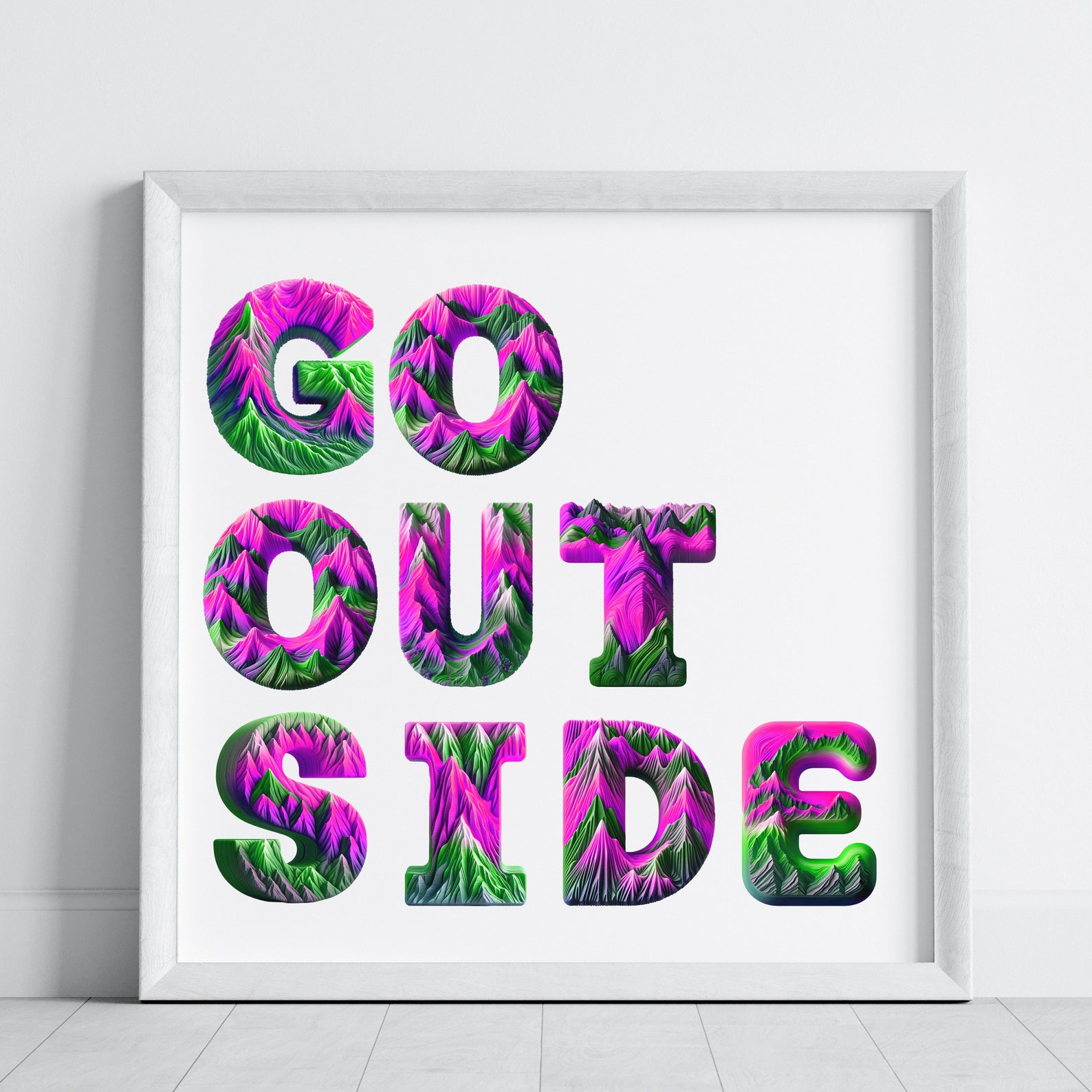 Colorful 3D Alphabet, Sublimation Letters, Mountain Clipart, Doodle ...