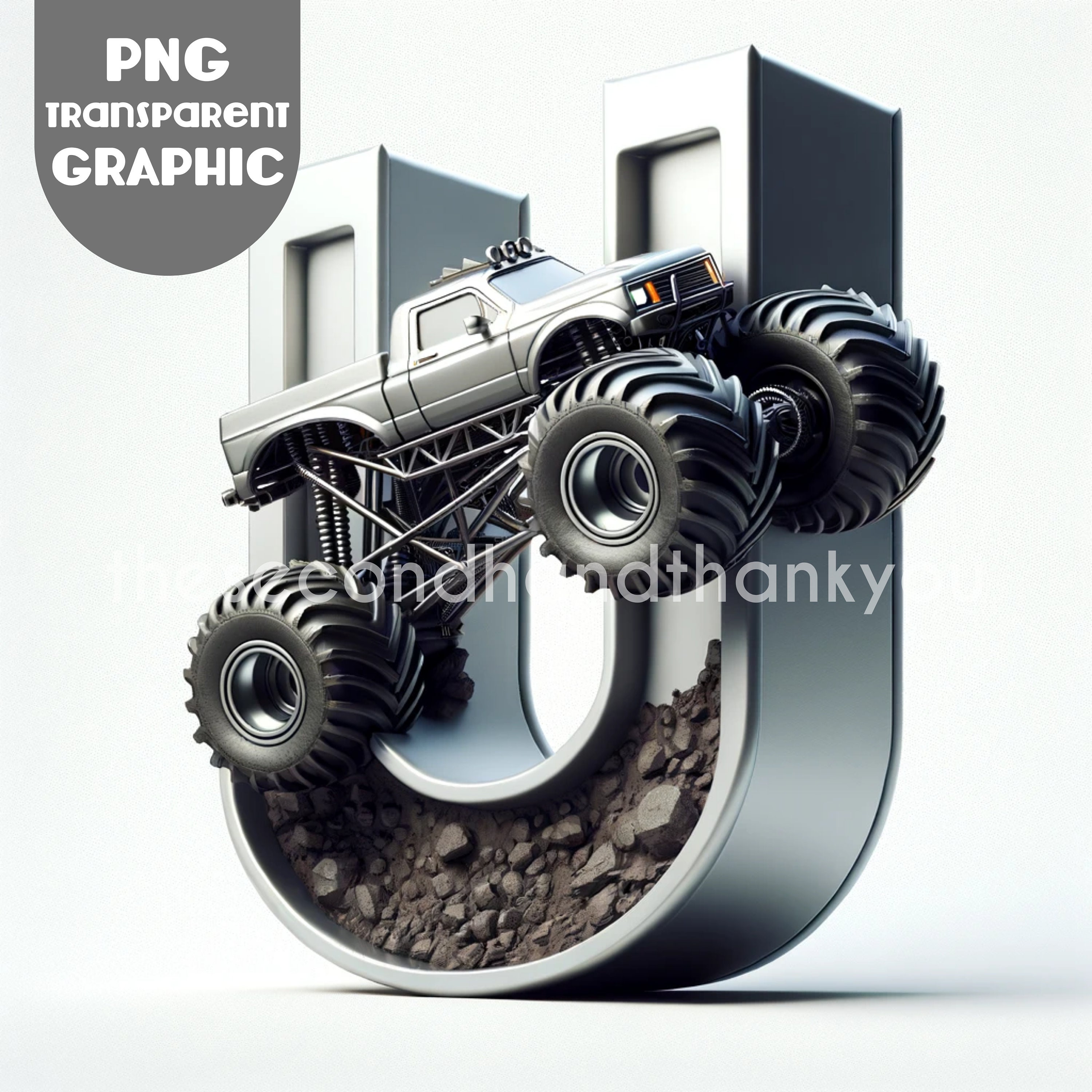 Monster Truck PNG, Doodle Letters, Doodle Font, 3D Letters, Alphabet ...