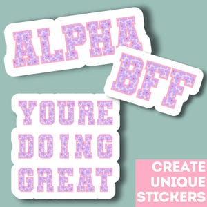 Pink Varsity Block Letters, Flower Alphabet Clipart PNG Font, Cute ...