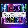 Neon Glow Effect Alphabet PNG Clip Art Letters Script Font Instant ...