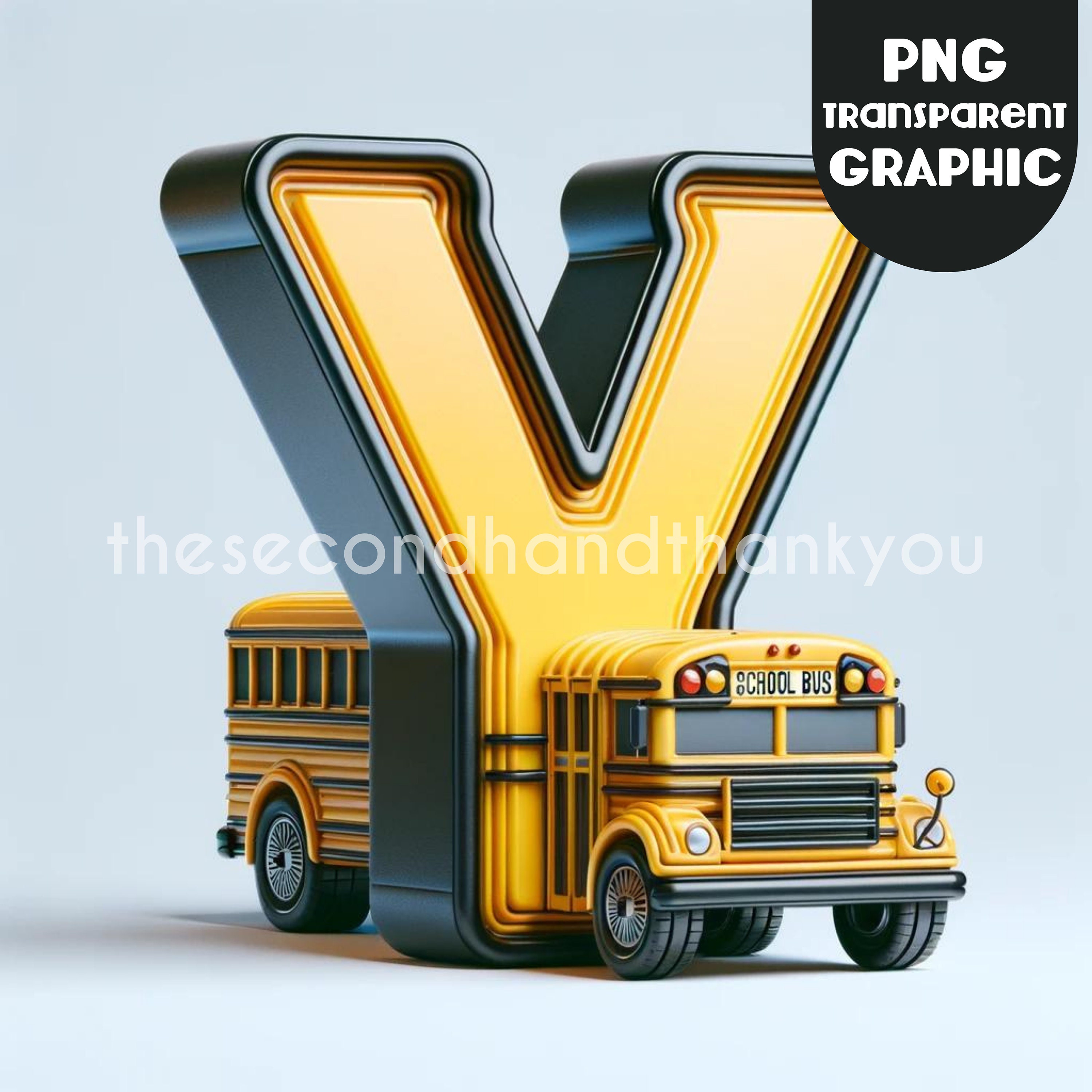School Bus PNG Clipart, Doodle Letters, Doodle Font, 3D Font, 3D ...