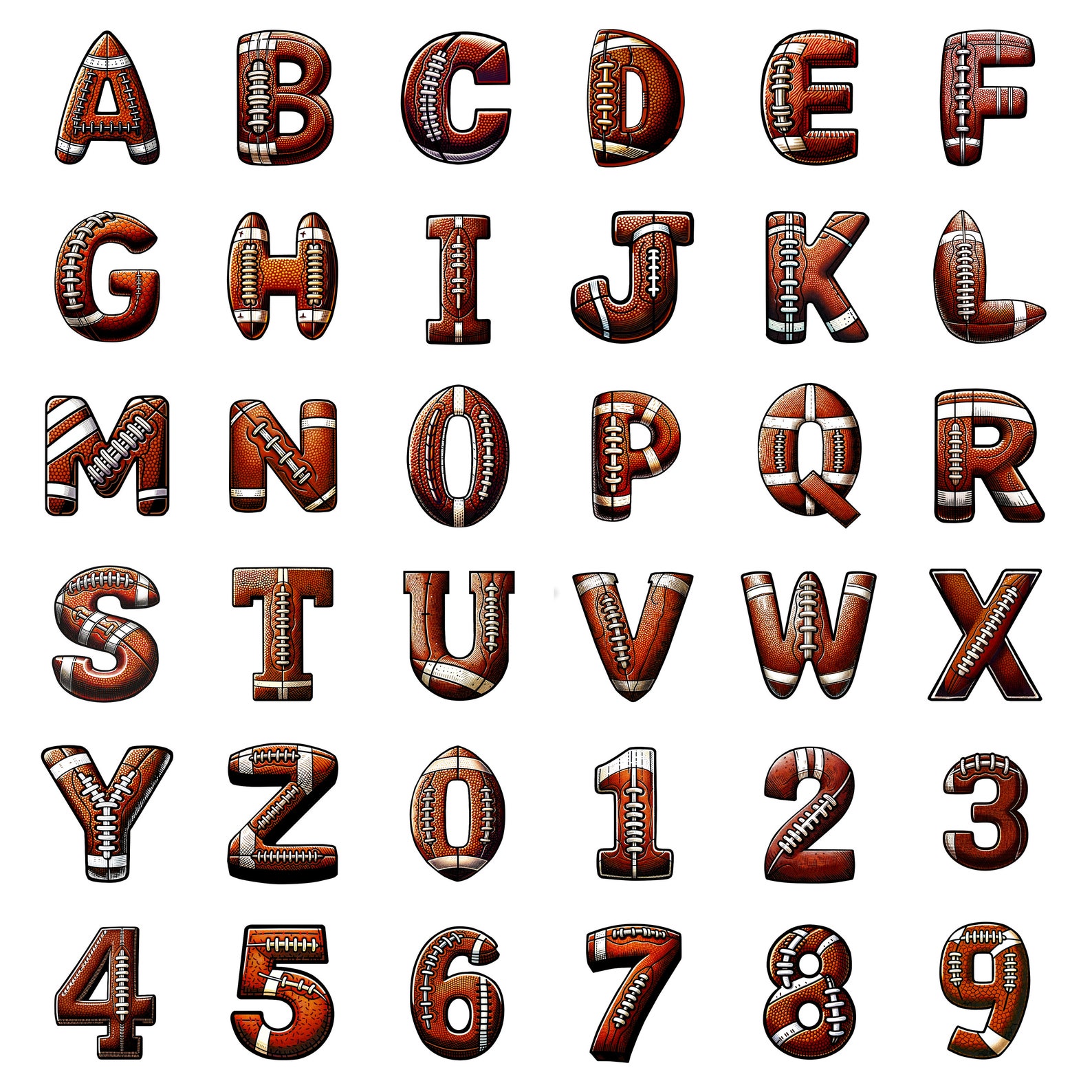 Football Font PNG, Doodle Letter Font, 3D Letters, Alphabet PNG ...