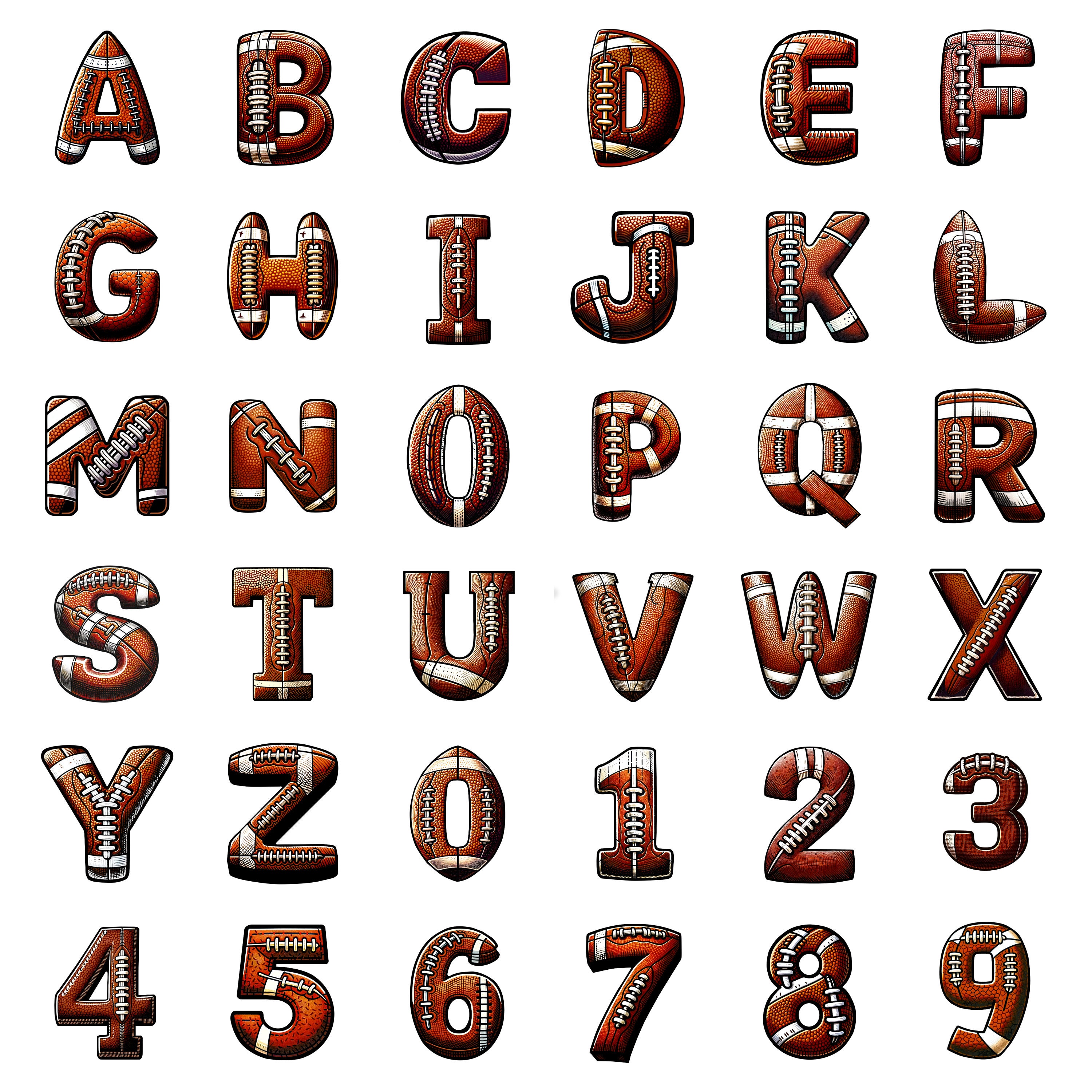 Football Font PNG, Doodle Letter Font, 3D Letters, Alphabet PNG ...