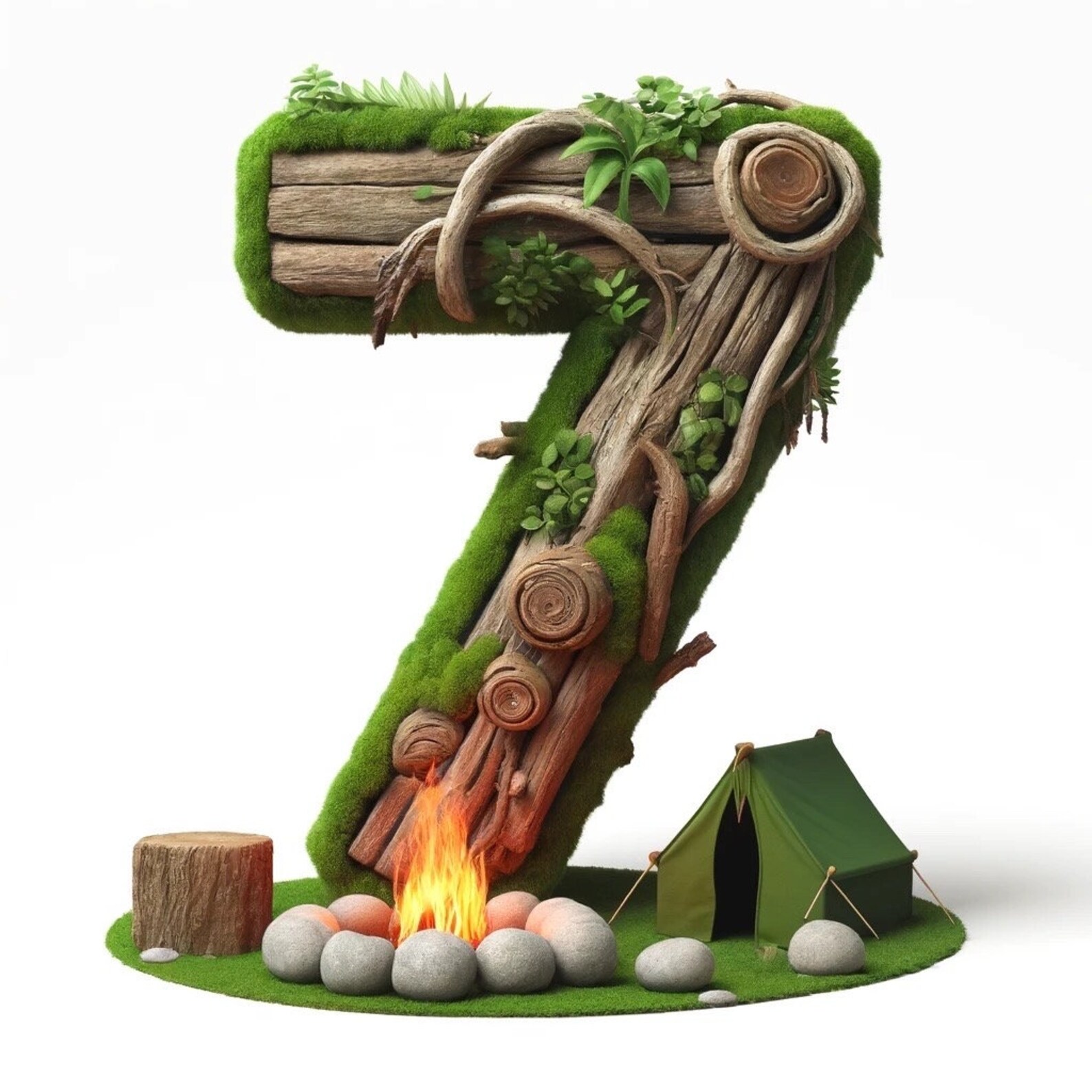 Camping Font 3D PNG Letters, Summer Camp Alphabet Set, Camper Doodle ...