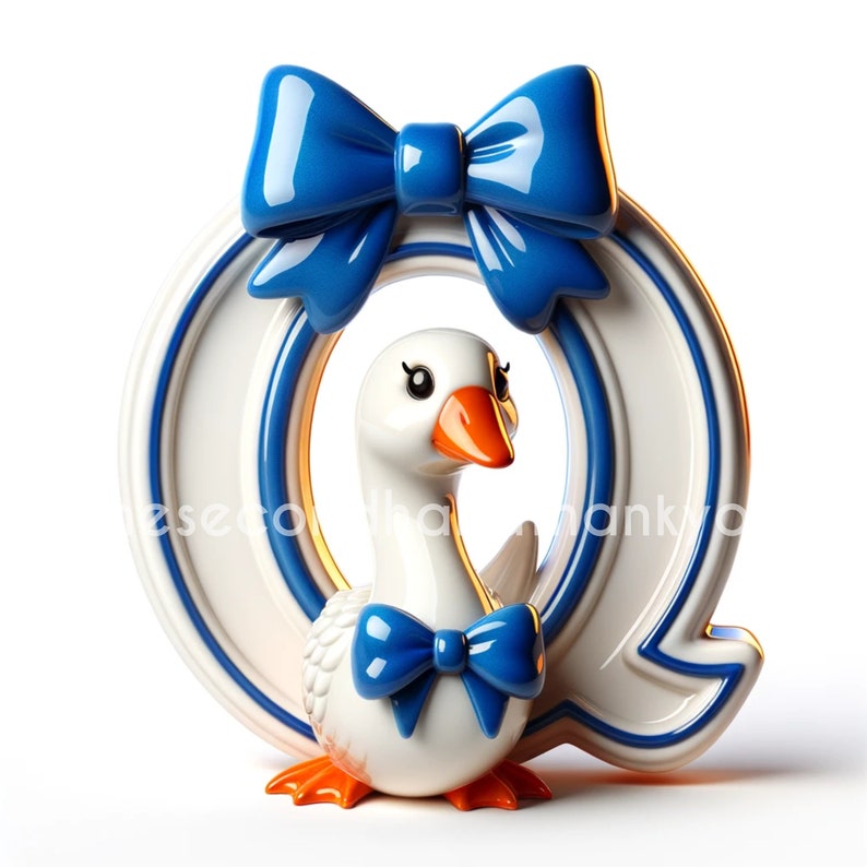 Vintage White Goose PNG 3D Holiday Alphabet Doodle Letters - Etsy