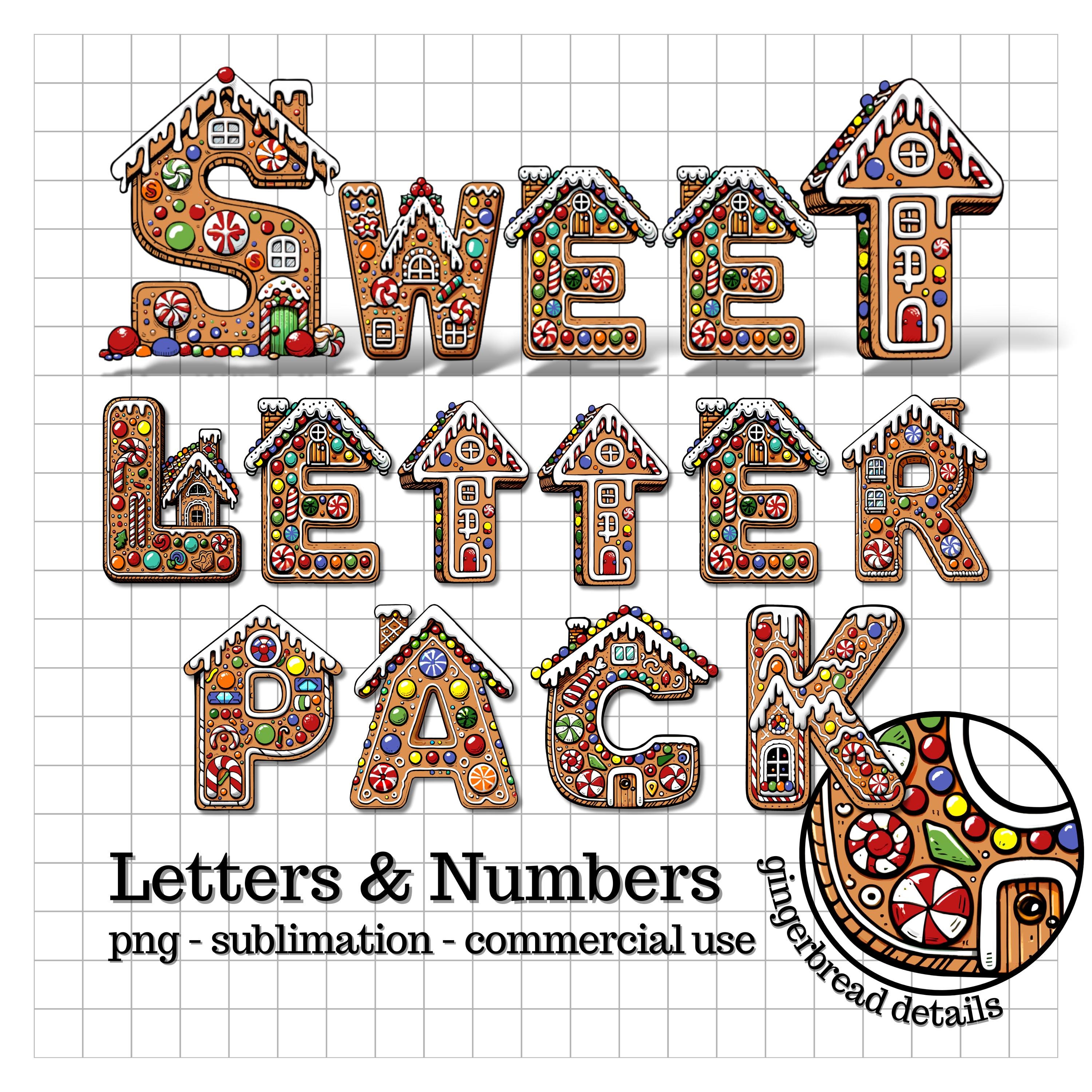 Gingerbread House Letters PNG Alphabet and Numbers Clipart Set - Etsy