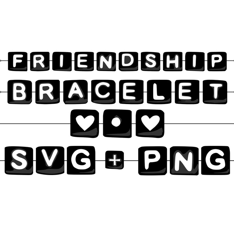 Friendship Bracelet SVG, Doodle Letters, Doodle Font, Digital Stickers ...