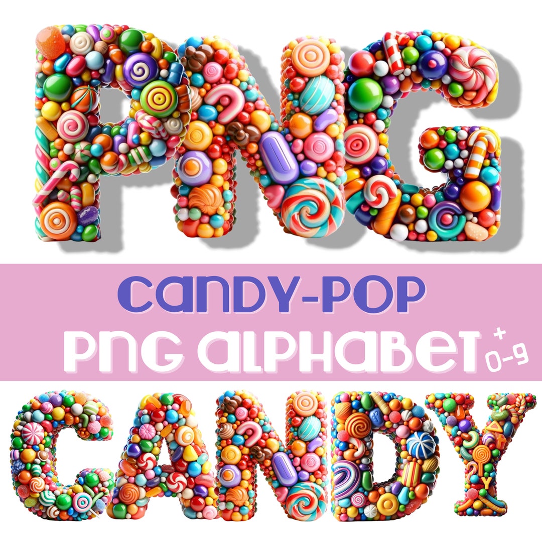 Candy Clipart, Doodle Letters, Doodle Font, 3D Letters, Alphabet PNG ...