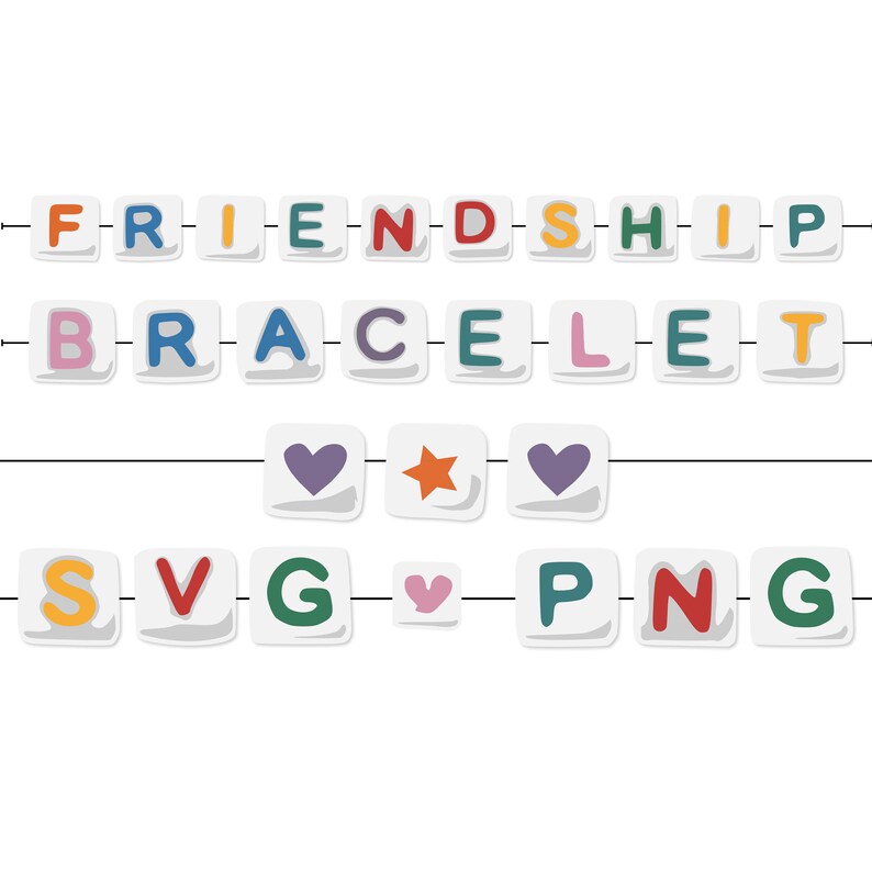 Friendship Bracelet SVG, Friendship Bracelet Clipart, Alphabet PNG ...