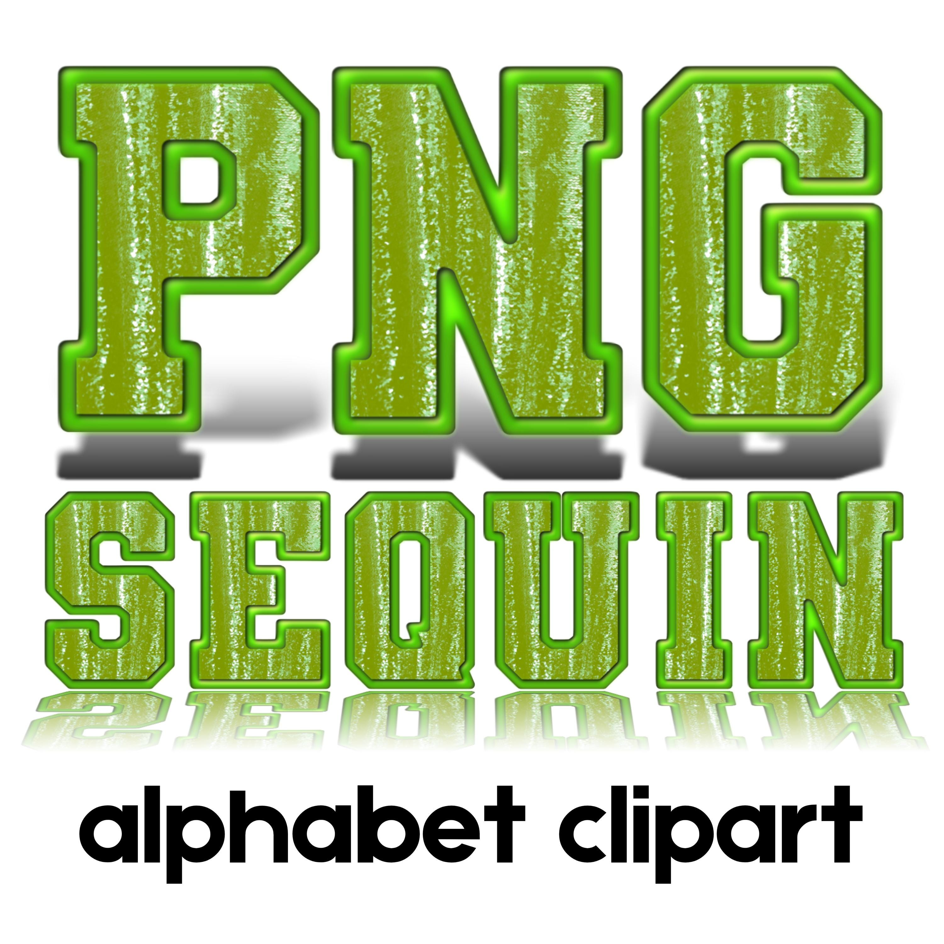 Lime Green Sequin Alphabet PNG ABC Alpha - Team Sports Glitter Letters ...