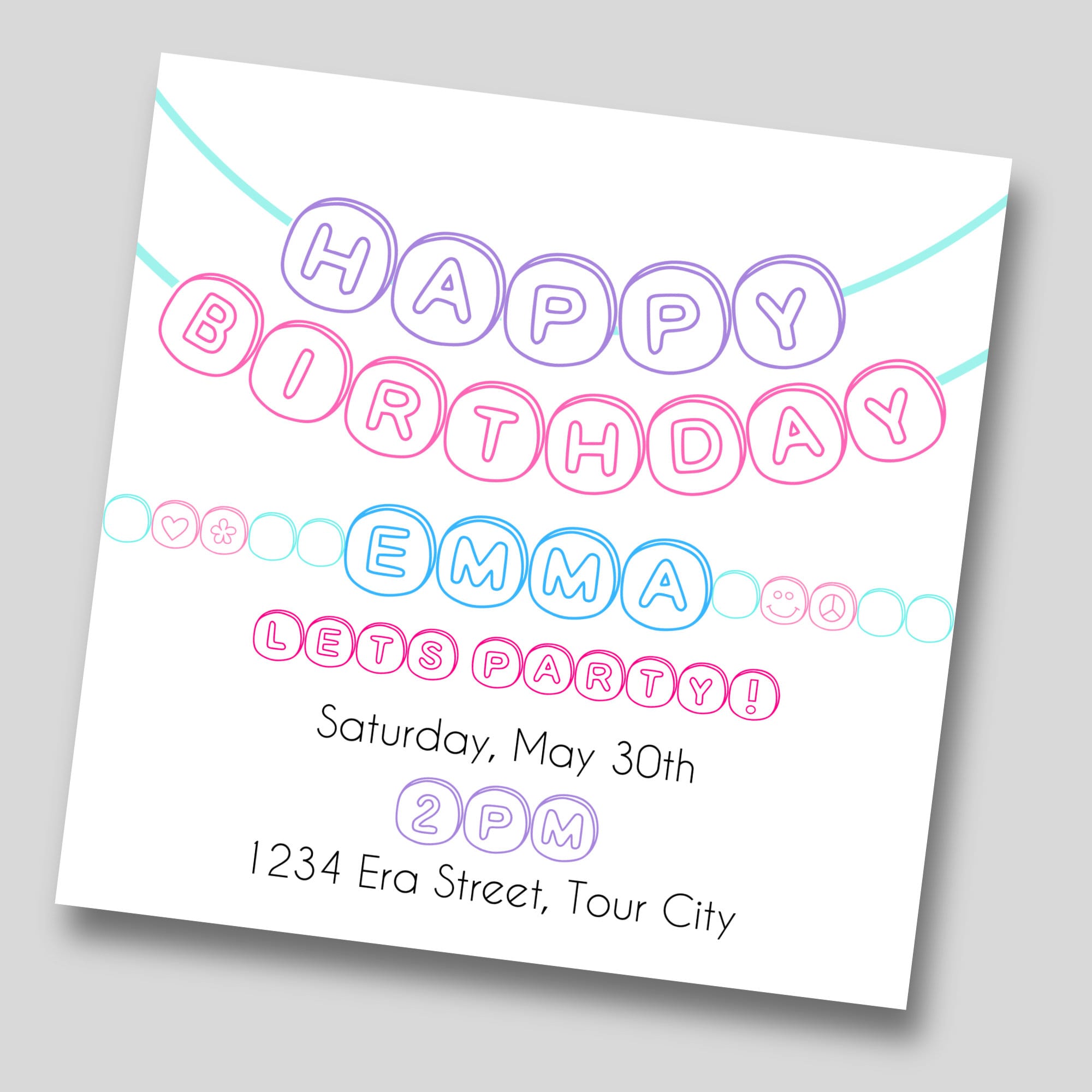Friendship Bracelet Font Era Font, Beaded Round Font, Concert Font ...